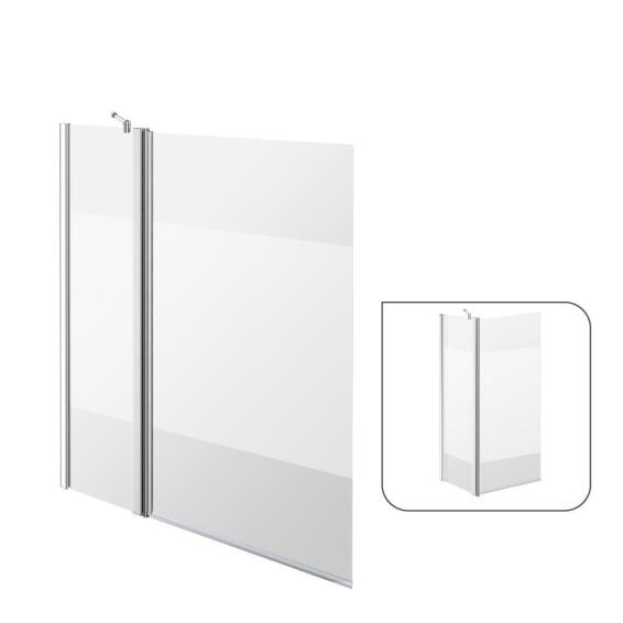 Sensea Bath screen Chrome Pivot Screen With 5mm Printed Glass and a ...