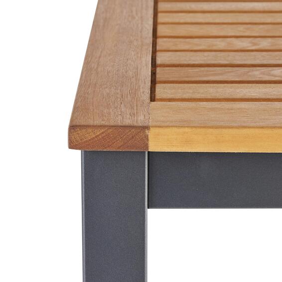 Naterial Oris Aluminium & Wood Patio Table L206cmxW90cmxH74cm (Excludes ...