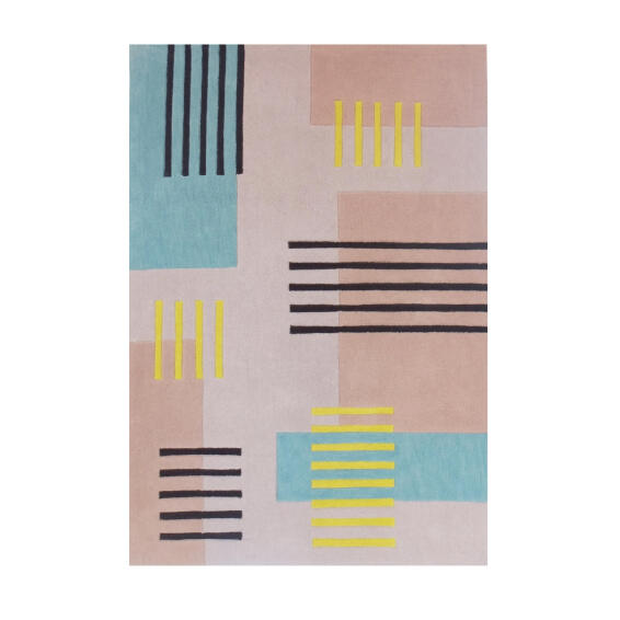 Inspire rug hand tufted polyester alternating stripes 120cm x 170cm ...