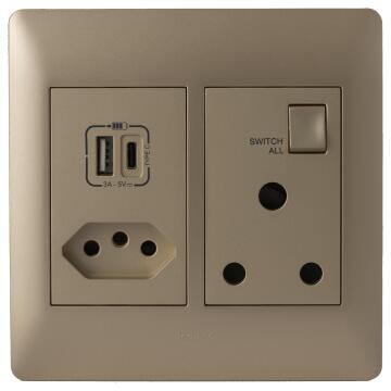 Mono Socket New USB A+C 4x4 YSALIS Champagne | LEROY MERLIN South Africa