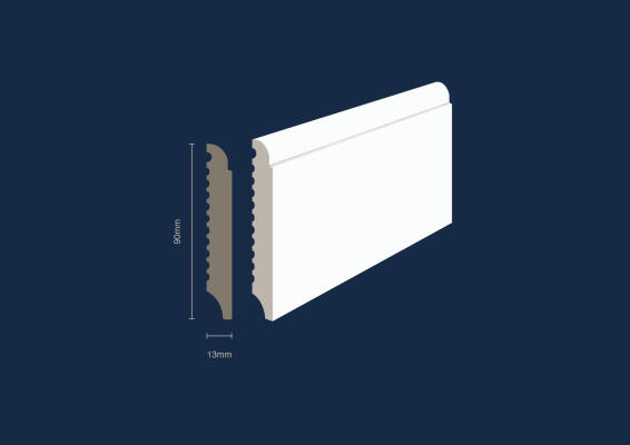 Skirting Polymer White (T)13x(W)90x(L)2700mm | LEROY MERLIN South Africa