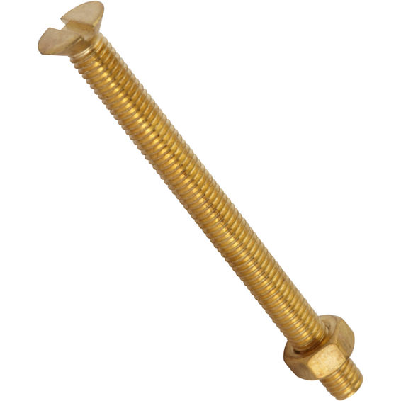 Bolt and nut countersunk head solid brass 5.0x60mm 8pc standers | Leroy ...