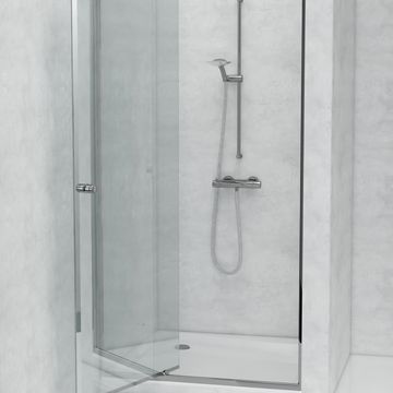 Extendable Pivot Chrome Shower Door with Clear Glass 80x102x200cm ...