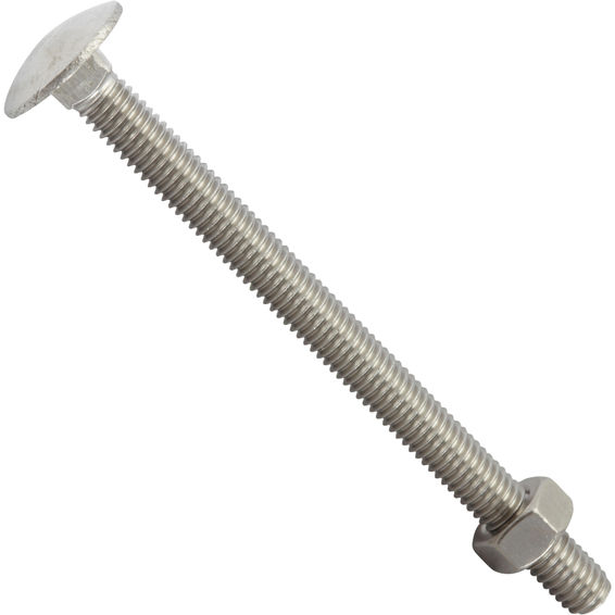 Carraige bolt and nut stainless steel 6.0x80mm 2pc standers | Leroy ...
