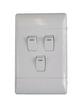 Switch CBI ELECTRIC white 3 lever 1 way 2x4 | LEROY MERLIN South Africa