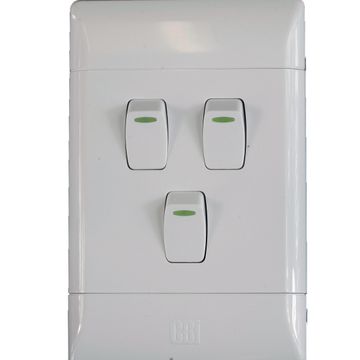 Switch CBI ELECTRIC white 3 lever 1 way 2x4 | LEROY MERLIN South Africa