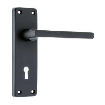 Door handle on plate royal with 2L lock set Fort Knox matt black ...