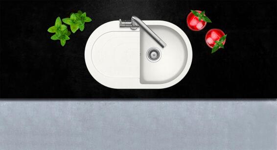 Frasa Kitchen Sink Cosmo Single Bowl Single Drainer Quartz Resin ...