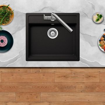 Frasa Kitchen Sink Rezulta Single Bowl Quartz Resin Composite Black ...