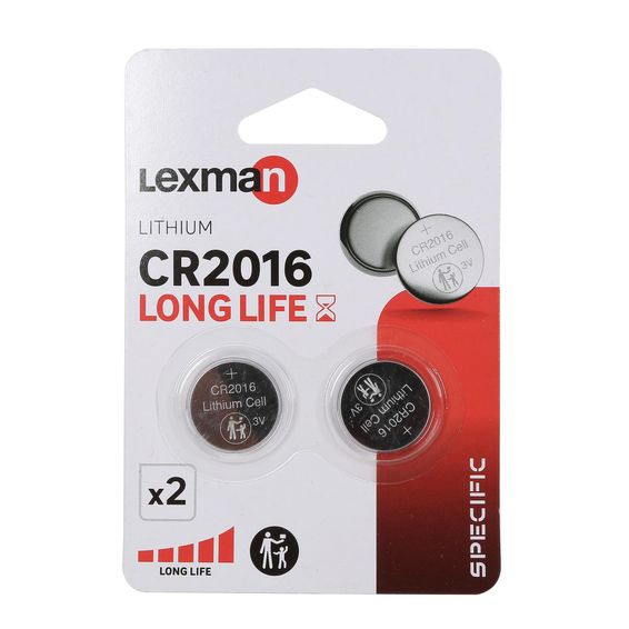 Lexman Lithium Button Battery CR2016 Specific 2 Pack | LEROY MERLIN ...