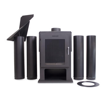 Fireplace freestanding wood-burning megamaster commander steel ...