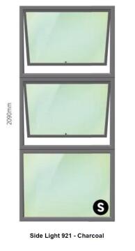 Aluminium Side Light ABCUS Charcoal 2 Vent W900 x H2100MM | LEROY ...