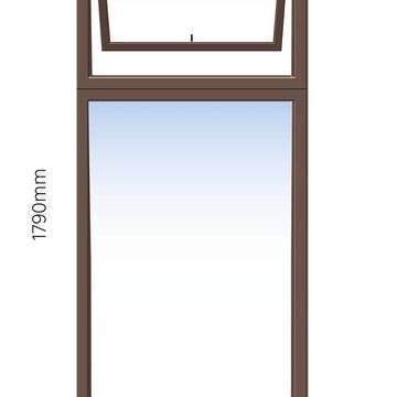 TOP HUNG ALUMINIUM WINDOW BRONZE PT618 1VENT W600MM x H1800MM | LEROY ...