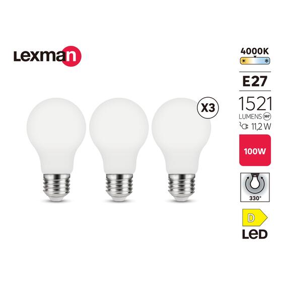 Lexman a60 e27 3 led general light bulb cool white 11.2w | Leroy Merlin ...