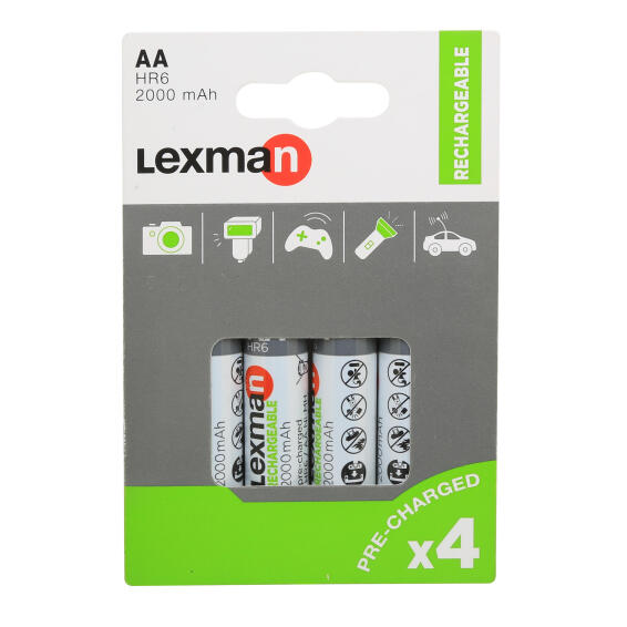 Rechargeable Battery AA LR06 LEXMAN 4 pack | LEROY MERLIN South Africa