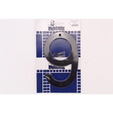 Number 9 plastic sign black mackie 200mm