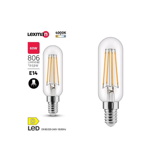 Lexman led filament light bulb t25 e14 5.9w cool white clear | LEROY ...