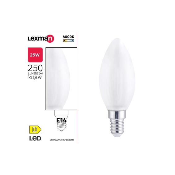 Lexman led filament light bulb c35 e14 1.8w cool white | LEROY MERLIN ...