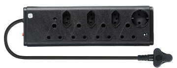 8 Way M/plug 4x16A 3xEuro 1xSchuko Blk | LEROY MERLIN South Africa