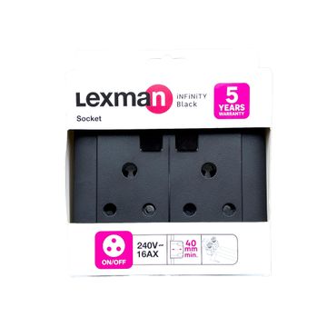 Lexman Double Socket Infinity Black 100 X100 | LEROY MERLIN South Africa