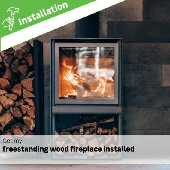 Freestanding wood fireplace installation fee