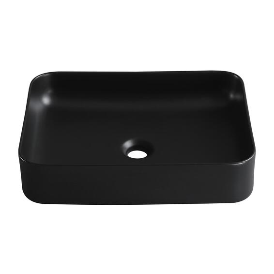 Sensea Studio Ceramic Rectangular Basin Matt Black W50cmxD36cmxH12cm ...