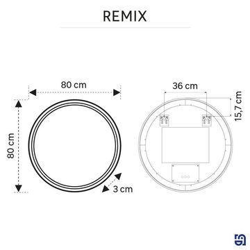 Sensea Remix Round LED Mirror Black W80cmxH80cm | Leroy Merlin South Africa