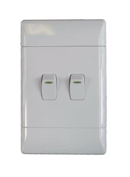 Switch CBI ELECTRIC white 2 lever 1 way 2x4 | LEROY MERLIN South Africa
