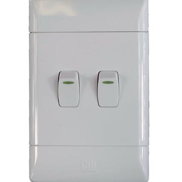 Switch CBI ELECTRIC white 2 lever 1 way 2x4 | LEROY MERLIN South Africa