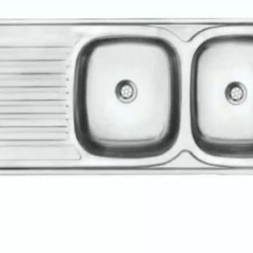 Double bowl with drainer kitchen inset sink deb 1200 x 500 x 6mm ...