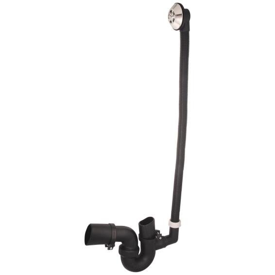 Rubber bath trap with overflow 40mm x 40mm black | LEROY MERLIN South ...