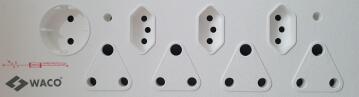Multi-plug 1 schuko WACO white 4x3 & 3x2 pin | LEROY MERLIN South Africa