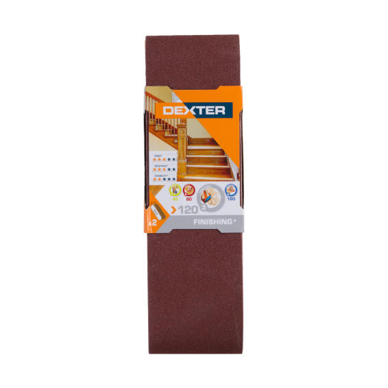 Sanding belt wood G180 DEXTER 75x533mm 2 pieces | Leroy Merlin South Africa