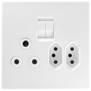 Socket TOPAZ white 1x3 & 2x2 pin 4x4 | LEROY MERLIN South Africa