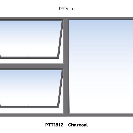 Abcus Window Aluminium Charcoal Top Hung W1800mm x H1200mm | LEROY ...