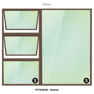 Aluminum window bronze PTT2118 w2090 x h1790mm | LEROY MERLIN South Africa
