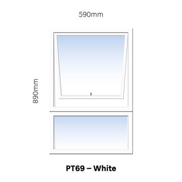 Top Hung Aluminium Window White PT69 1 Vent W600 x H900mm | Leroy ...