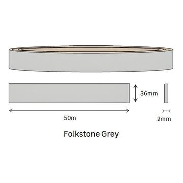 Edging PVC Roll Folkstone Grey-2mm thick-w36mmxl50m | LEROY MERLIN ...