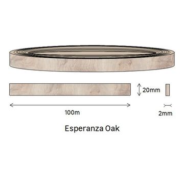 Edging PVC Roll Esperanza Oak-2mm thick-w20mmxl100m | LEROY MERLIN ...