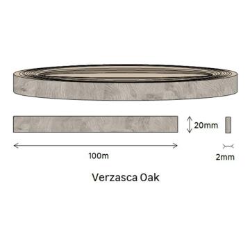 Edging PVC Roll Verzasca Oak-2mm thick-w20mmxl100m | LEROY MERLIN South ...