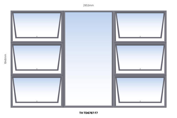Window Steel Top Hung TD6787 F7 (standard profile)-w2953xh1848mm ...