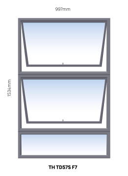 Window Steel Top Hung TD57S F7 (standard profile)-w997xh1534mm | LEROY ...