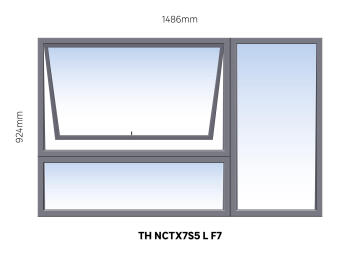 Window Steel Top Hung NCTX7S5 Left Hand Opening F7 (standard profile ...
