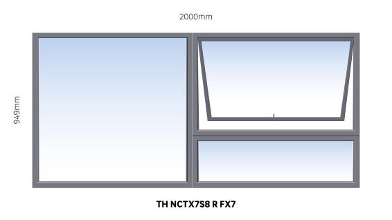 Window Steel Top Hung NCTX7S8 Right Hand Opening F7 (standard profile ...