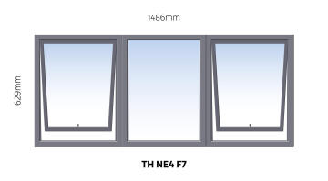 Window Steel Top Hung NE4 F7 (standard profile)-w1486xh629mm | LEROY ...