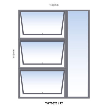 Window Steel Top Hung TD675 Left Hand Opening F7 (standard profile ...