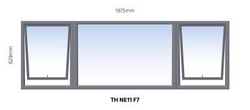 Window Steel Top Hung NE11 F7 (standard profile)-w1975xh629mm | LEROY ...