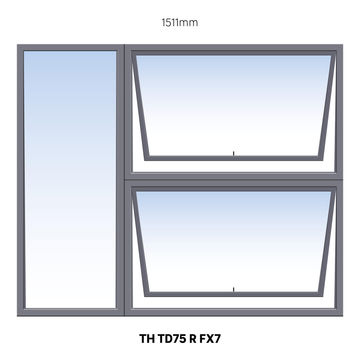 Window Steel Top Hung TD75 Right Hand Opening FX7 (reinforced profile ...