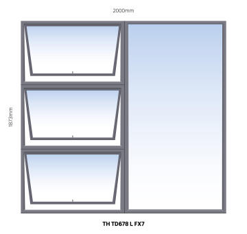 Window Steel Top Hung TD678 Left Hand Opening FX7 (reinforced profile ...