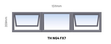 Window Steel Top Hung NG4 FX7 (reinforced profile)-w1511xh359mm | LEROY ...